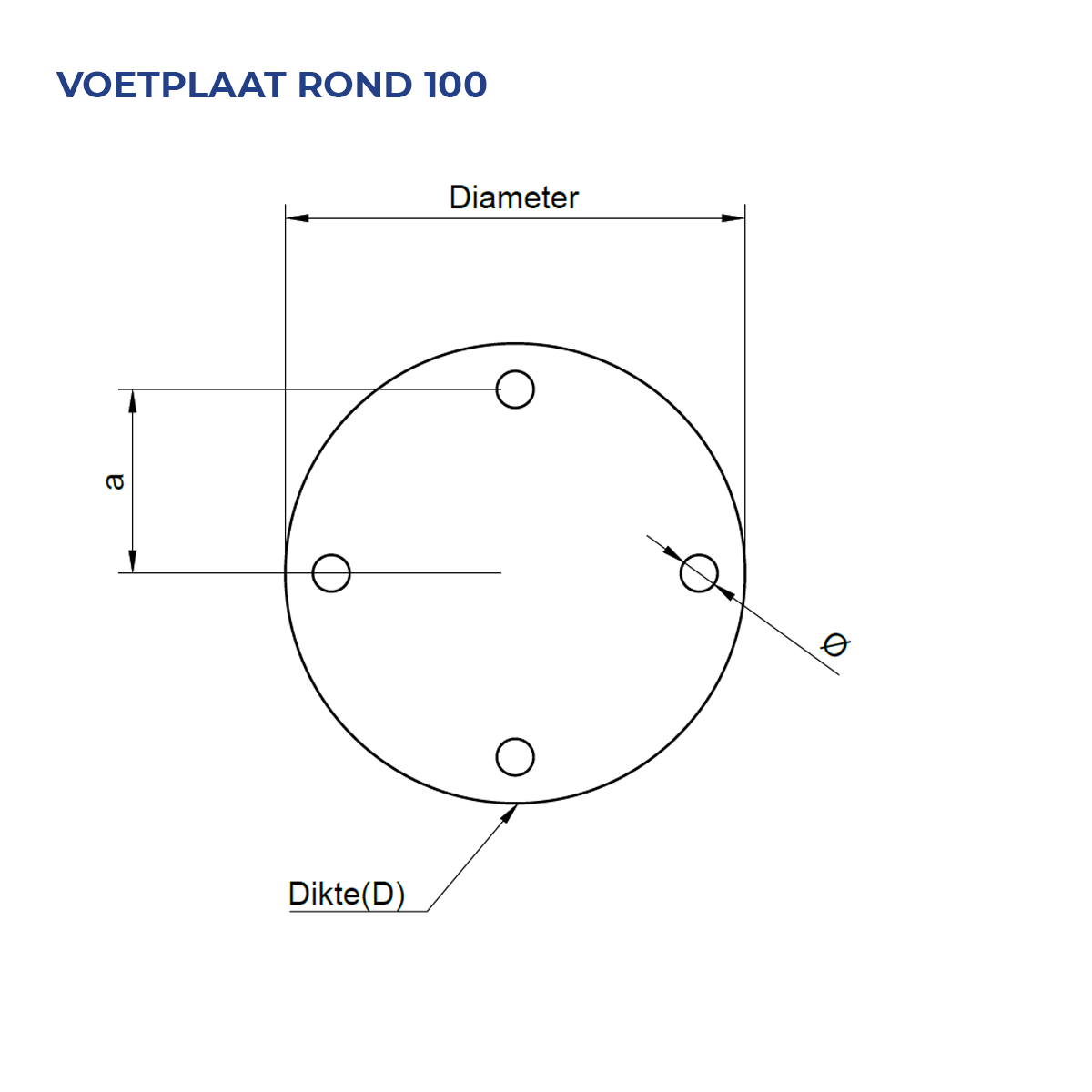 Voetplaat Rond Universeel - DOE HET ZELF STORE